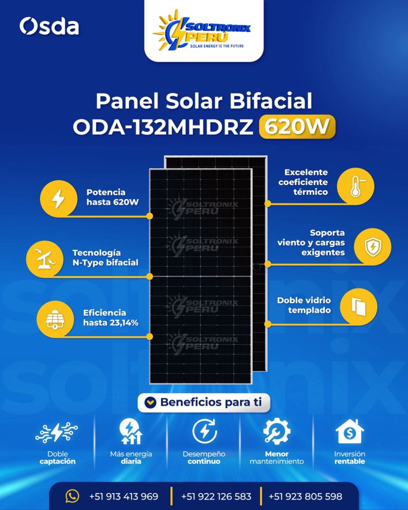 ODA-132MHDRZ PANEL BIFACIAL DE 620W – soltronixperu.com